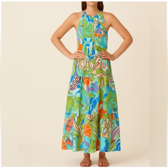 Flora Bea Nyc | Dresses | Flora Bea Halter Tiered Maxi Dresseleana Size ...